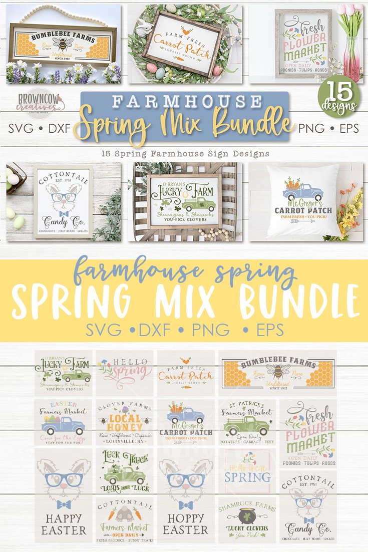 Spring, Easter, St. Patrick's Day Farmhouse Sign SVG Bundle
