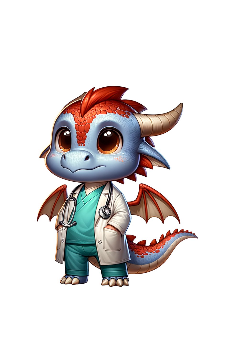 Dragon Nurse Animals Clipart PNG Sublimation Design