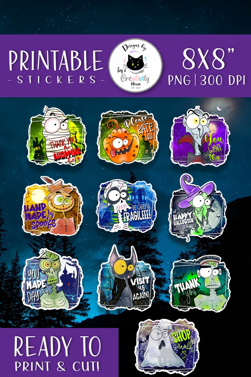 Funny Halloween Sticker Bundle | Spooky Packaging Stickers