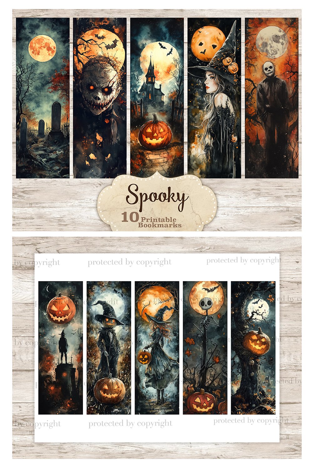 Spooky Bookmarks | Halloween Printable Set