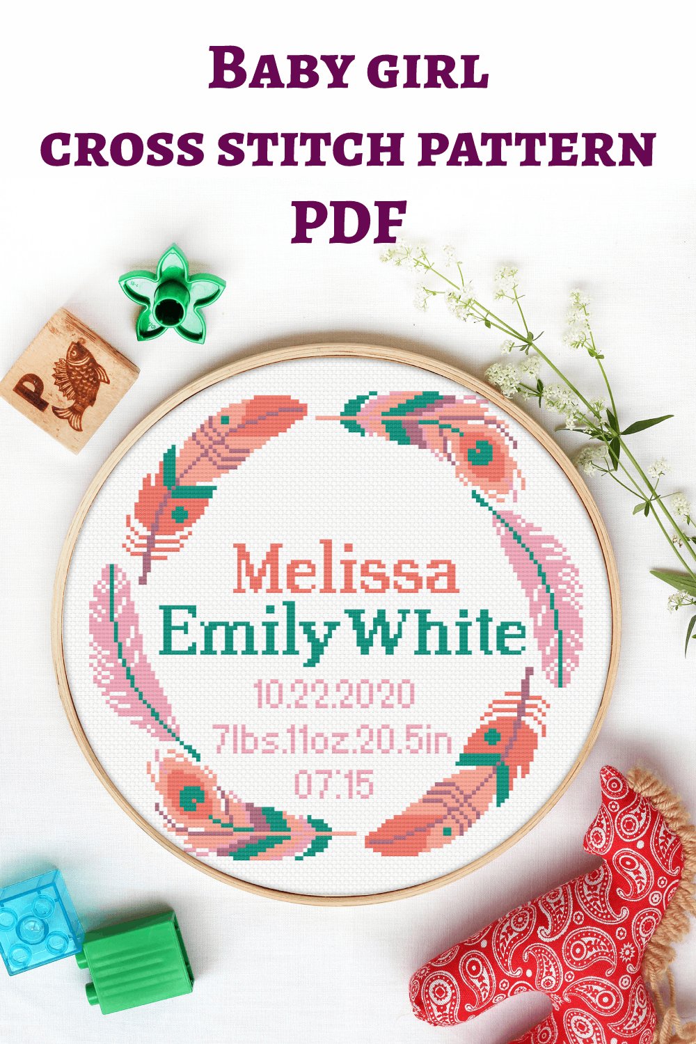Baby birth announcement Cross stitch pattern (1951847)