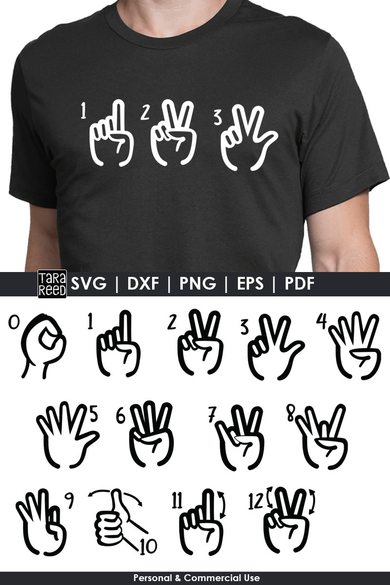 ASL Numbers - Sign Language SVG & Cut Files (546310) | Cut Files ...