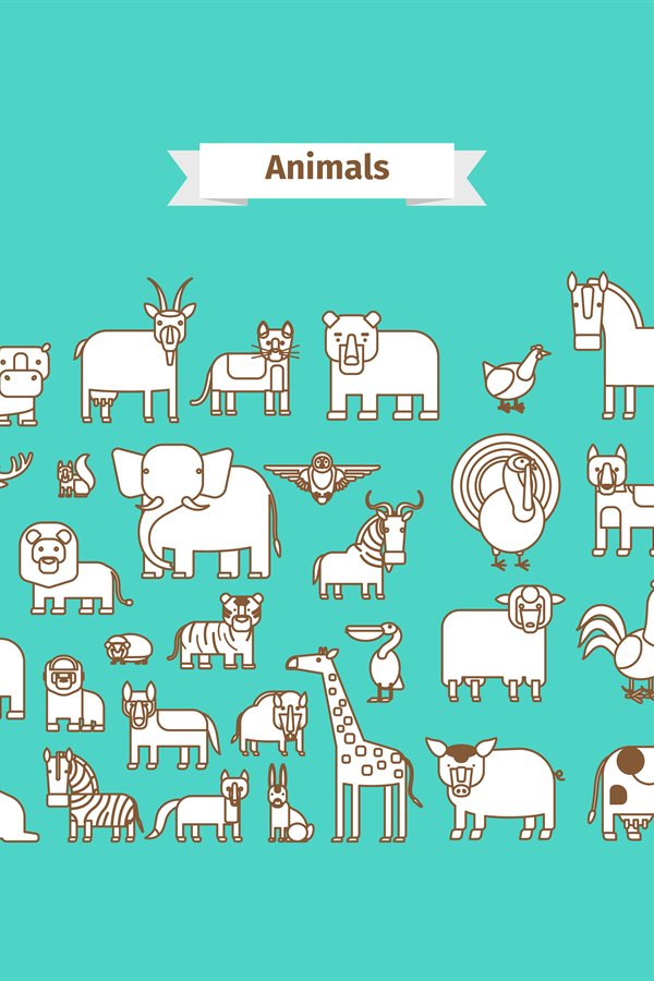 Animals Line Art Vector Icons