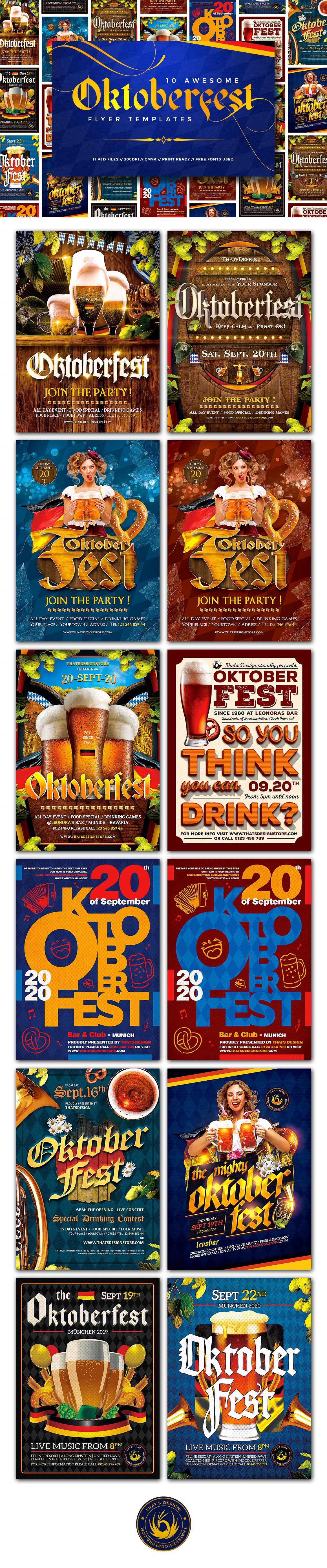 10 Oktoberfest Flyers Bundle
