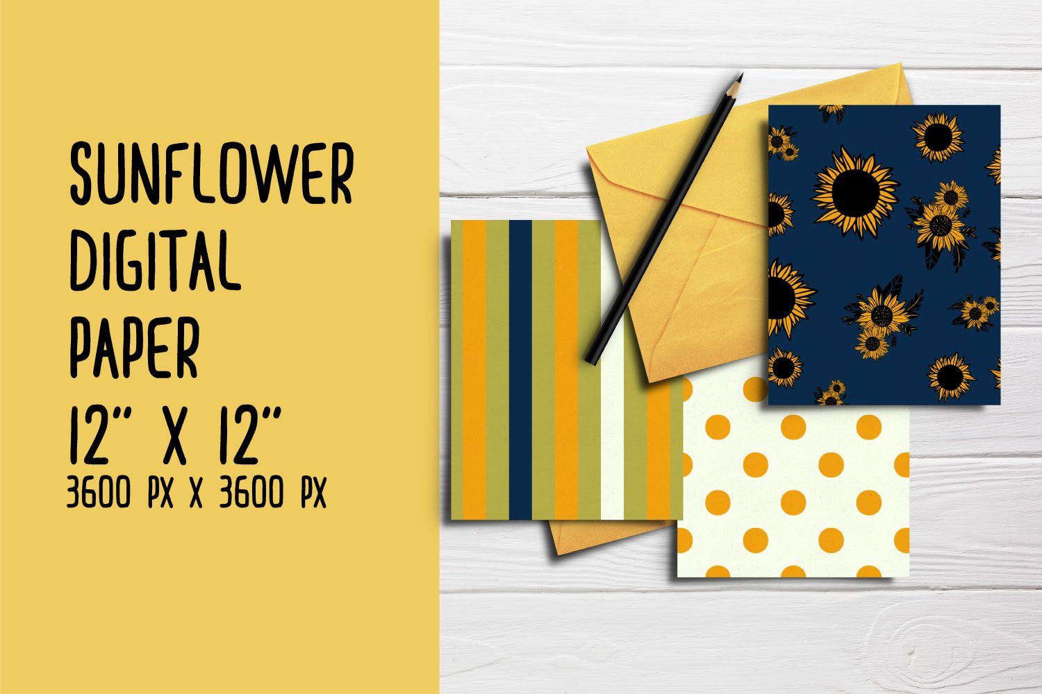 Vintage sunflower digital paper mini bundle (725884)
