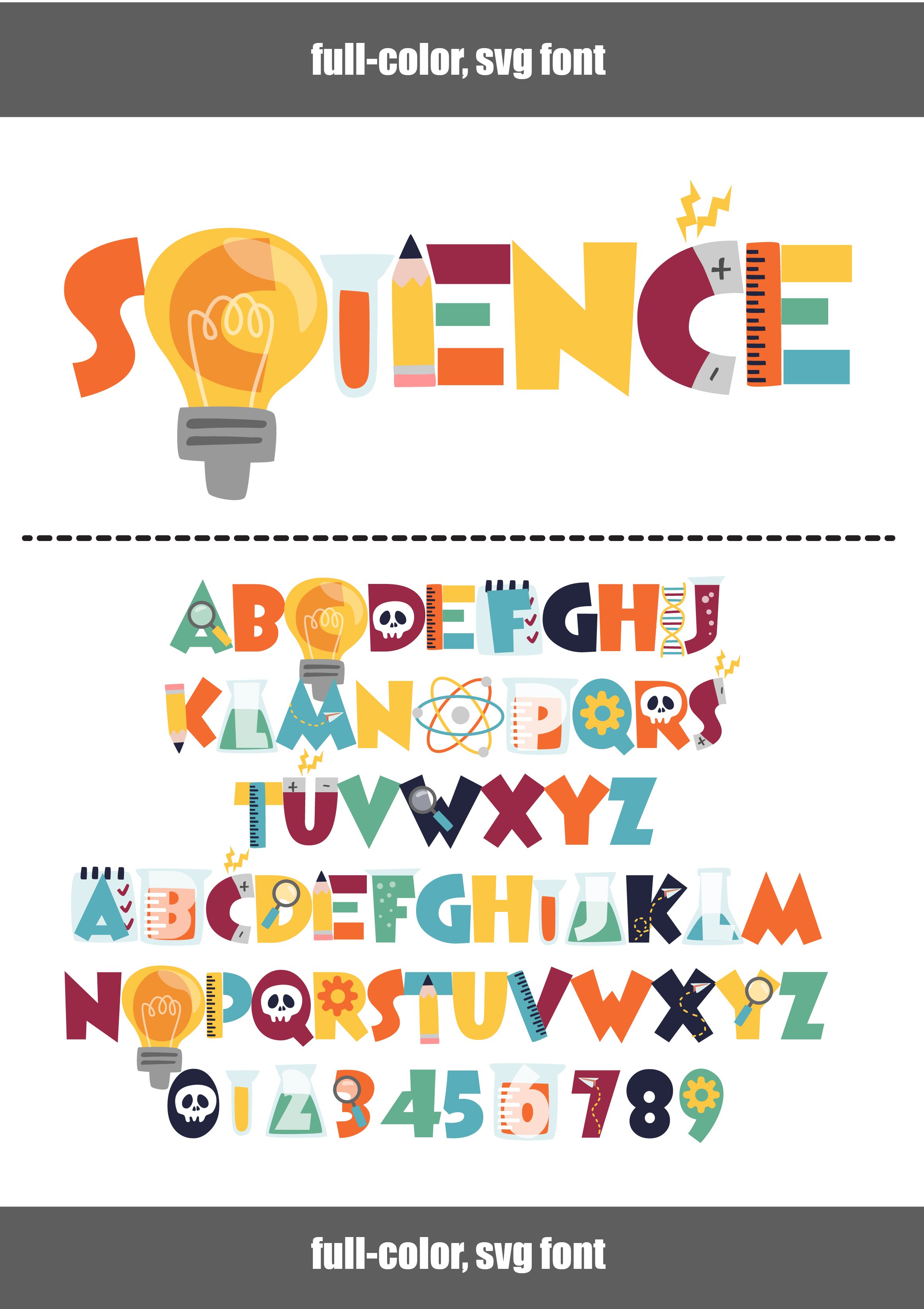 Full Color SVG Font for teachers and school