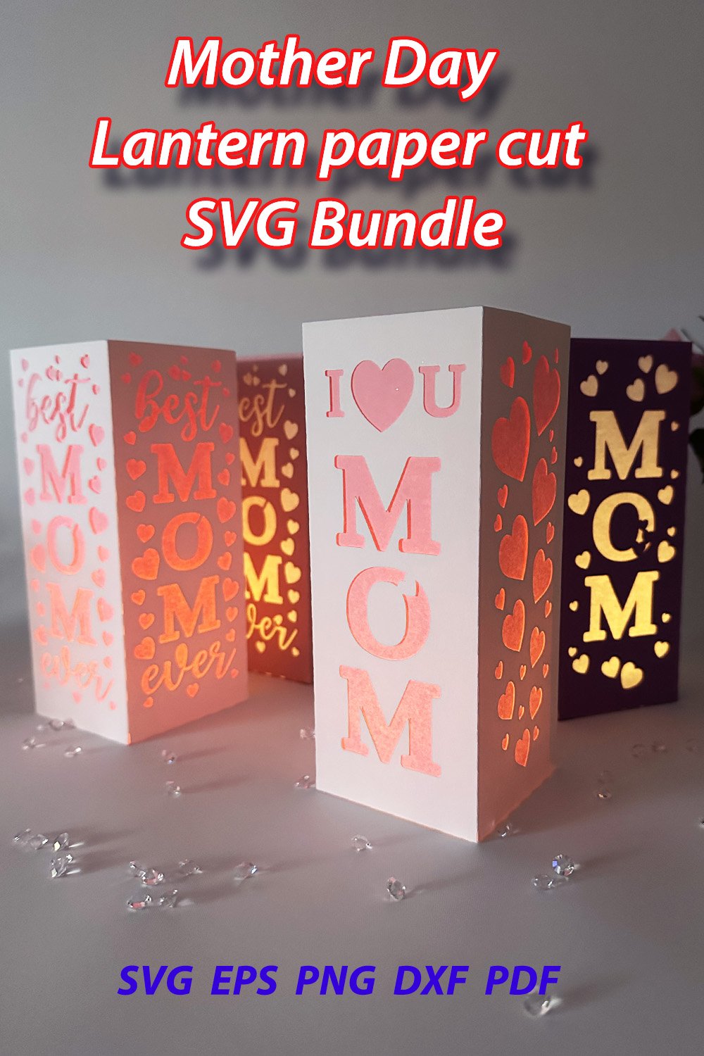 Paper Lantern Svg| Mom Lantern paper cut| Mothers Day svg