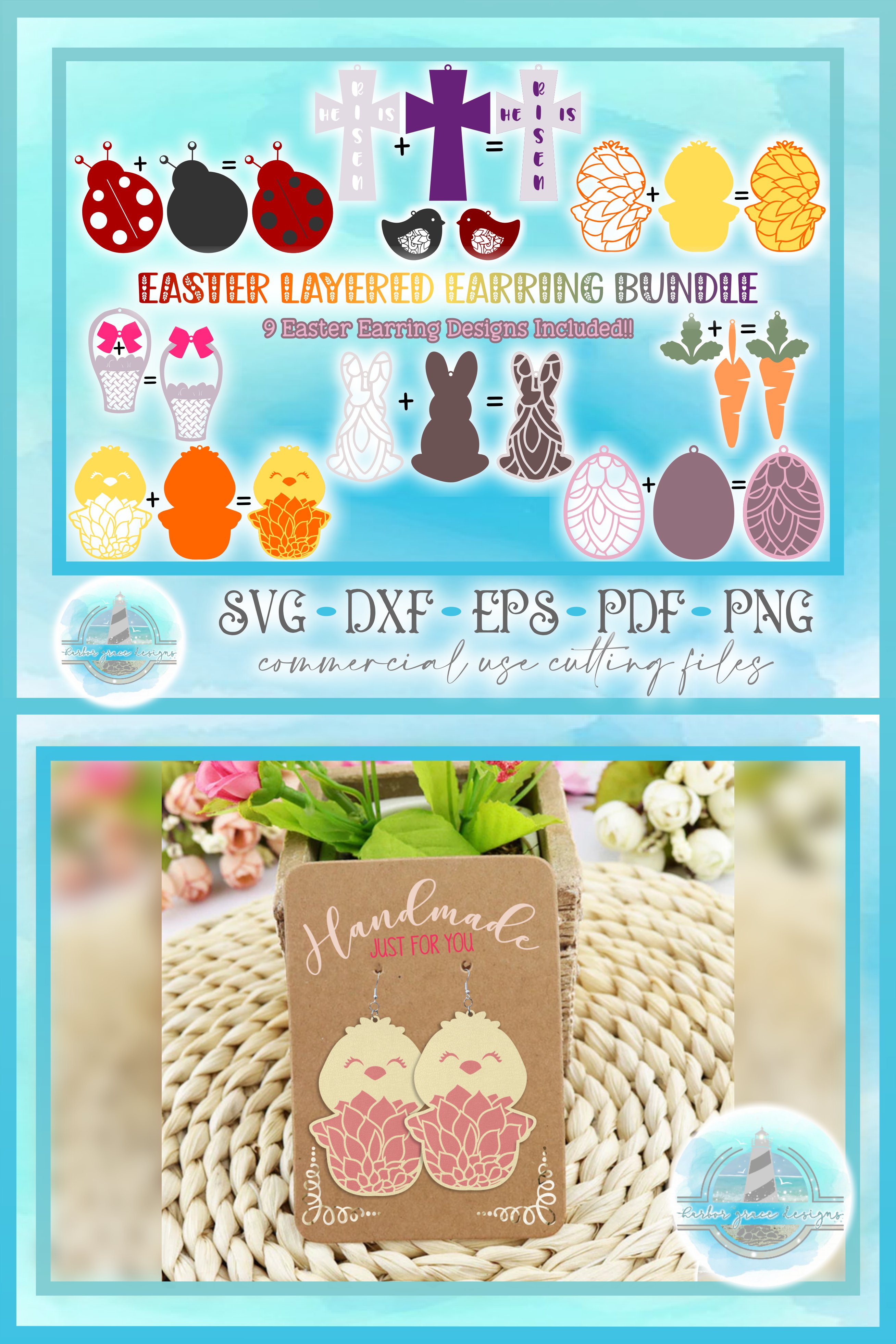 Easter Layered Earring Bundle | Earring SVG | Laser Earrings