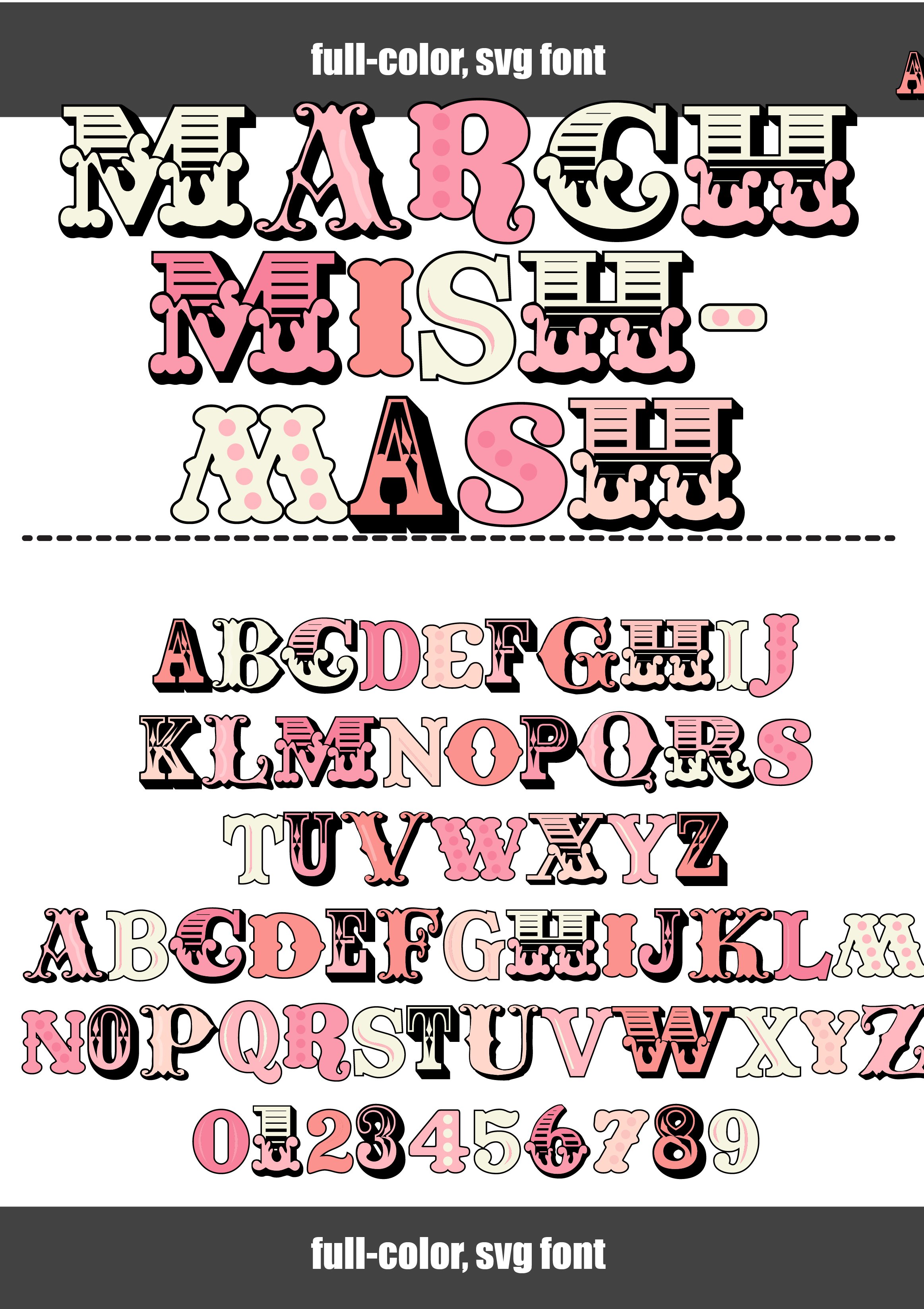 Full Color Pink SVG Font: A Whimsical and versatile font