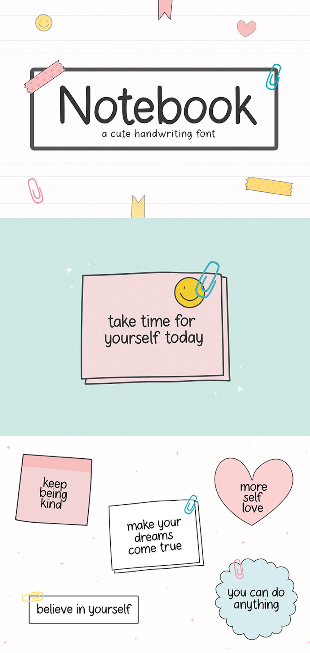 Notebook - Cute Handwriting Font