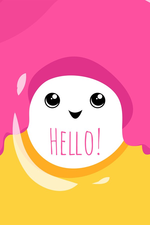 Cute hello card with donut