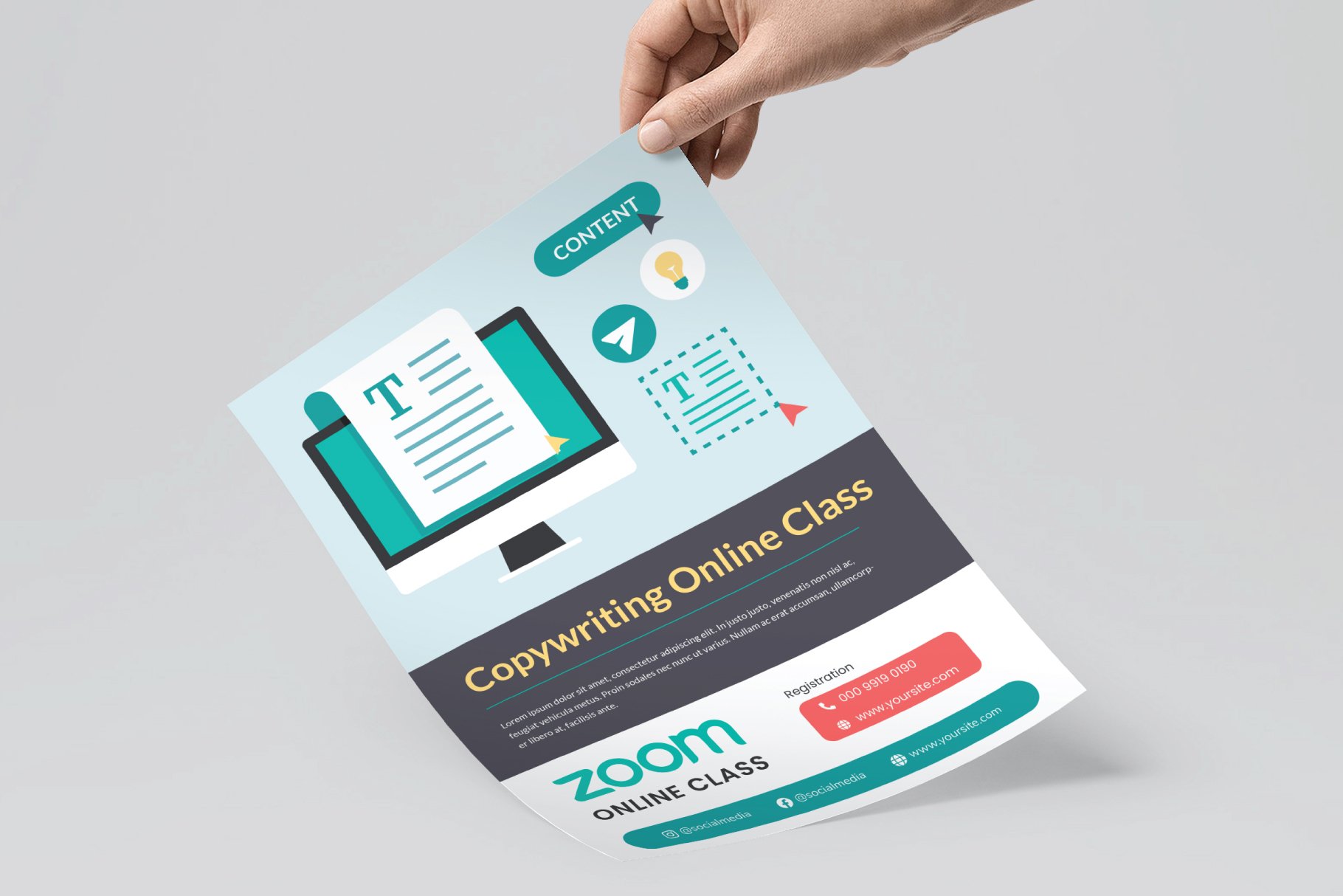 Online Copy Writing Class Flyer Template