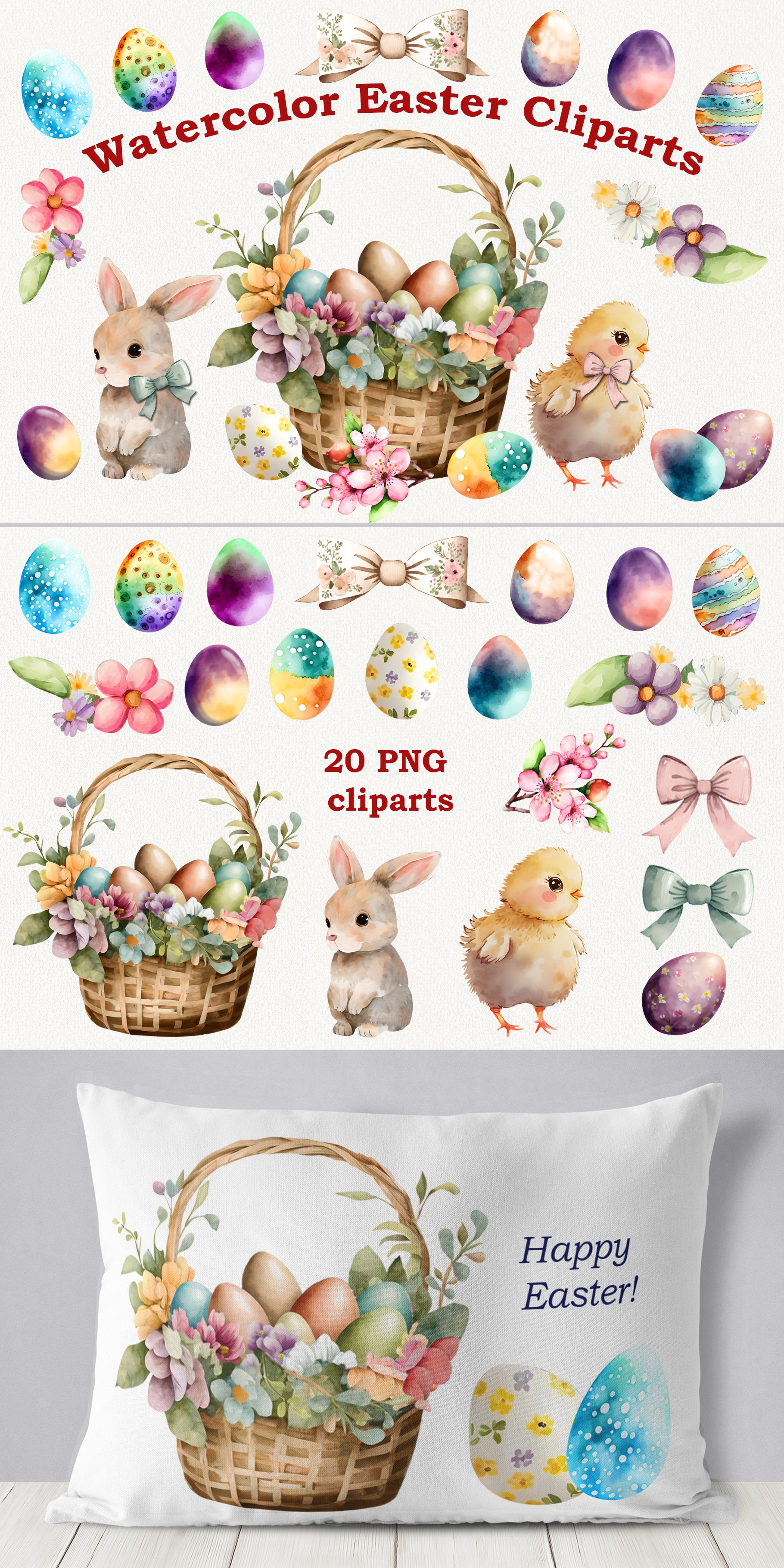 Watercolor Easter Cliparts