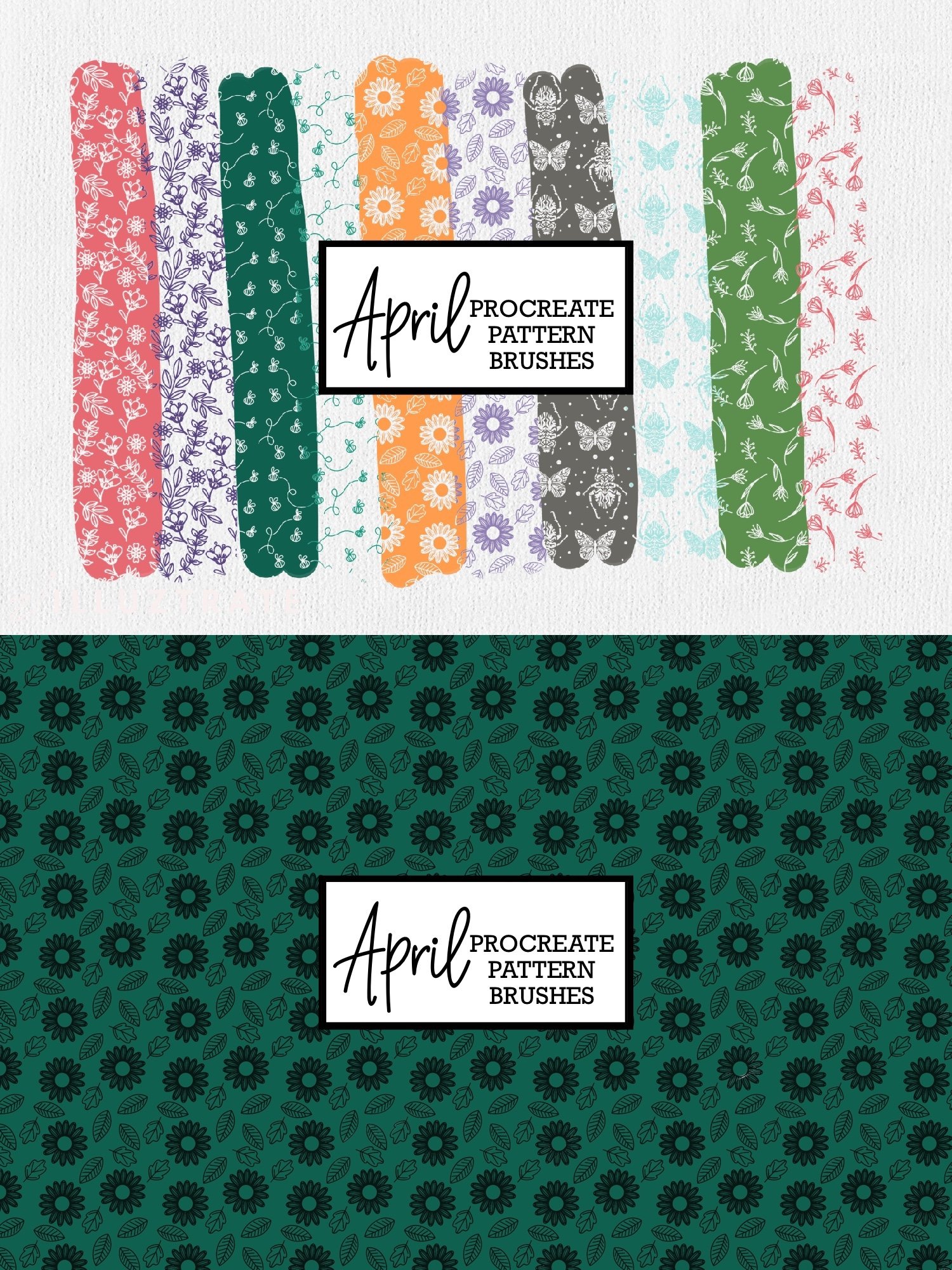 Spring Flowers Procreate Pattern Brushes | April