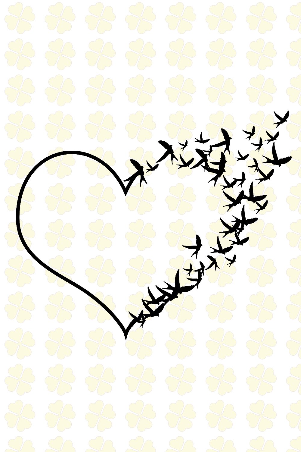 Heart with birds. Design elements for poster, (2165660)