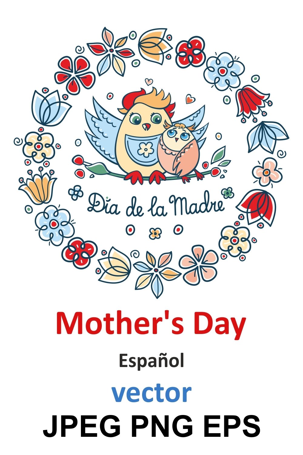 Feliz dia de la Madre Mother's day card Round (1904746)