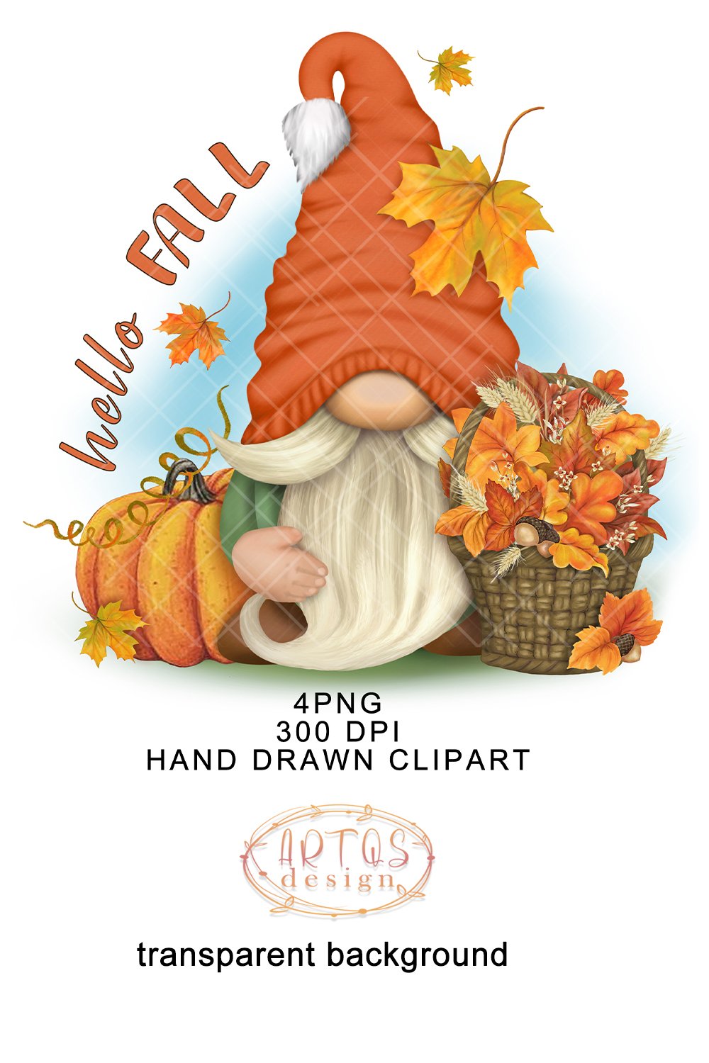 Fall Gnome PNG Clipart Pumpkin Season/ Hello (2569534)