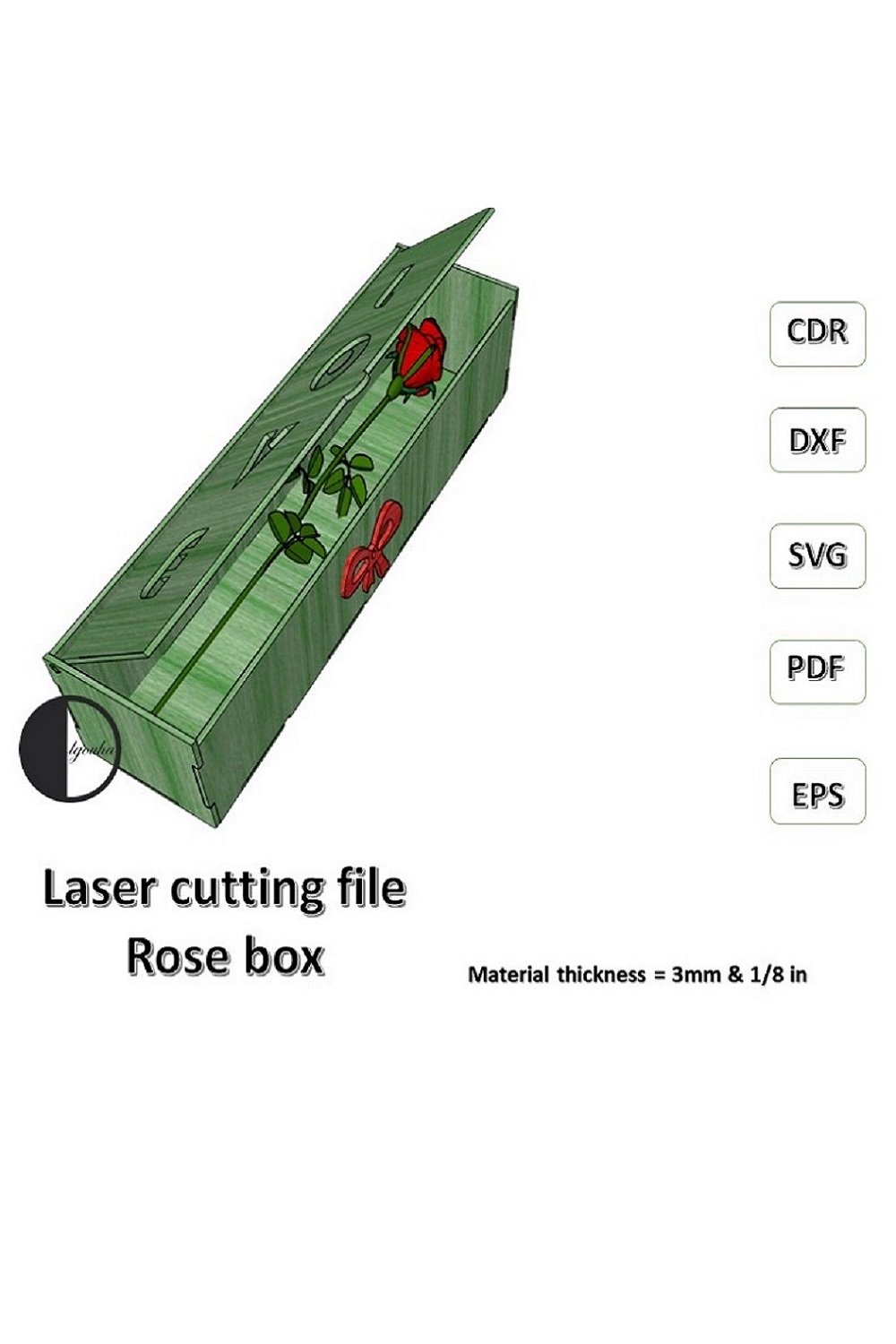 rose box laser cut disign