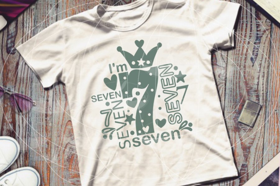 I'm seven Cutting file SVG DXF FCM