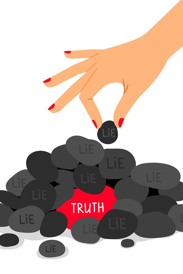 Truth and lie concept vector illustration