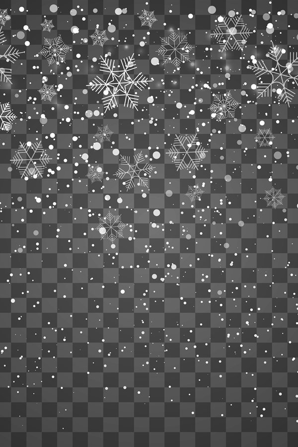 Snowflakes fall transparent pattern
