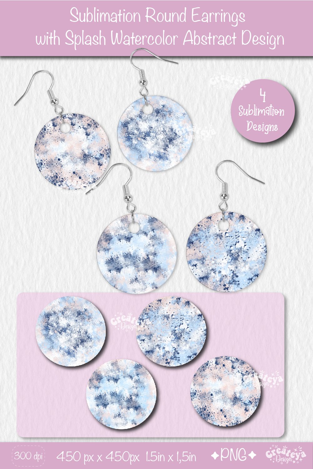 Round Earring Sublimation Designs| Background