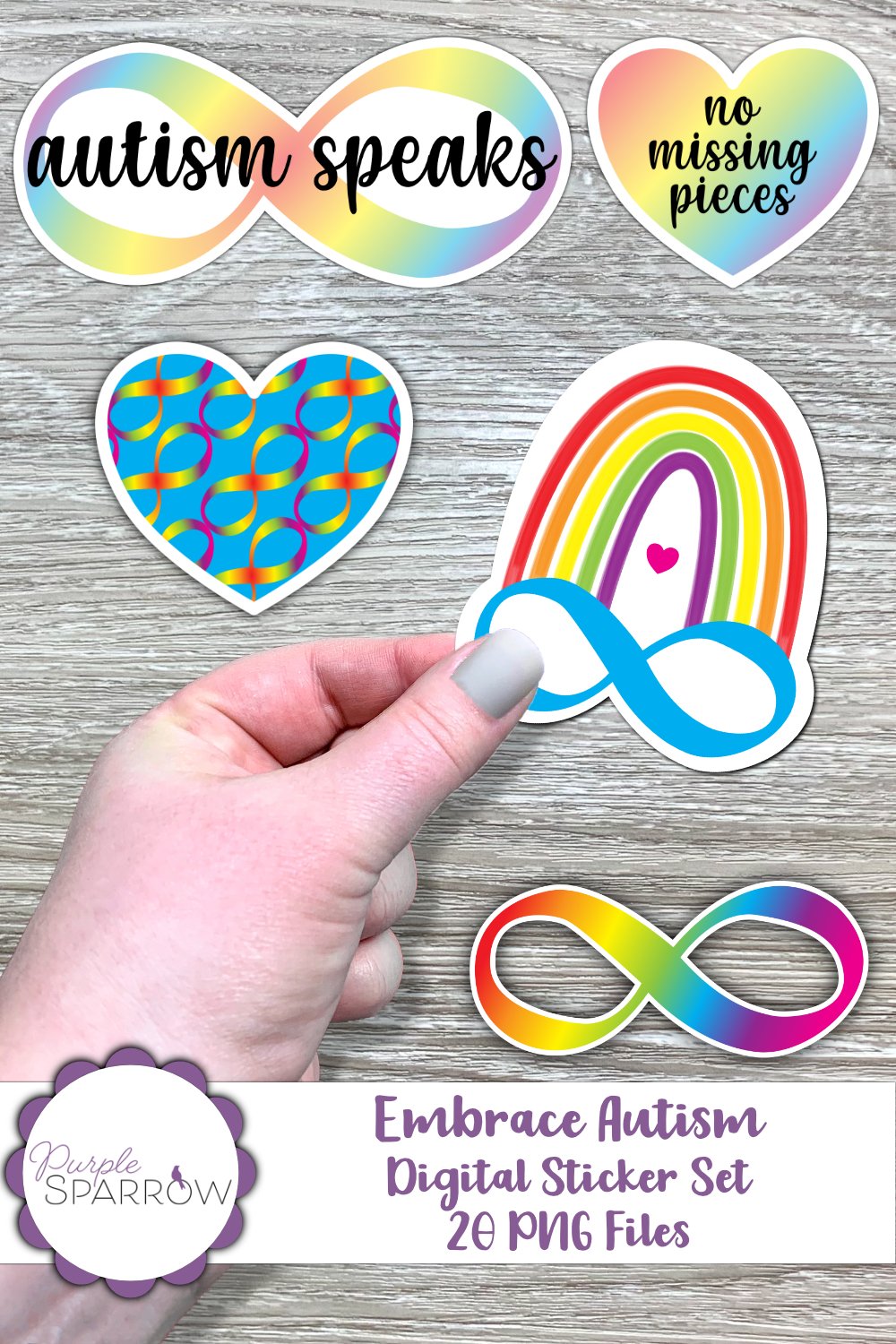 Autism Support Digital Sticker Set PNG Files