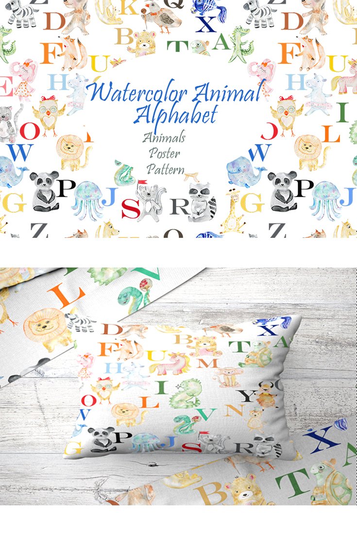Alphabet. Animals. Watercolor. (1174381)