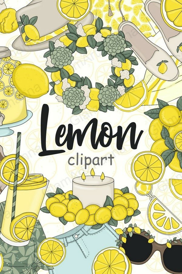 Lemon CLIPART Summer Tropical Lemons Lemonade - PNG files (1327560 ...