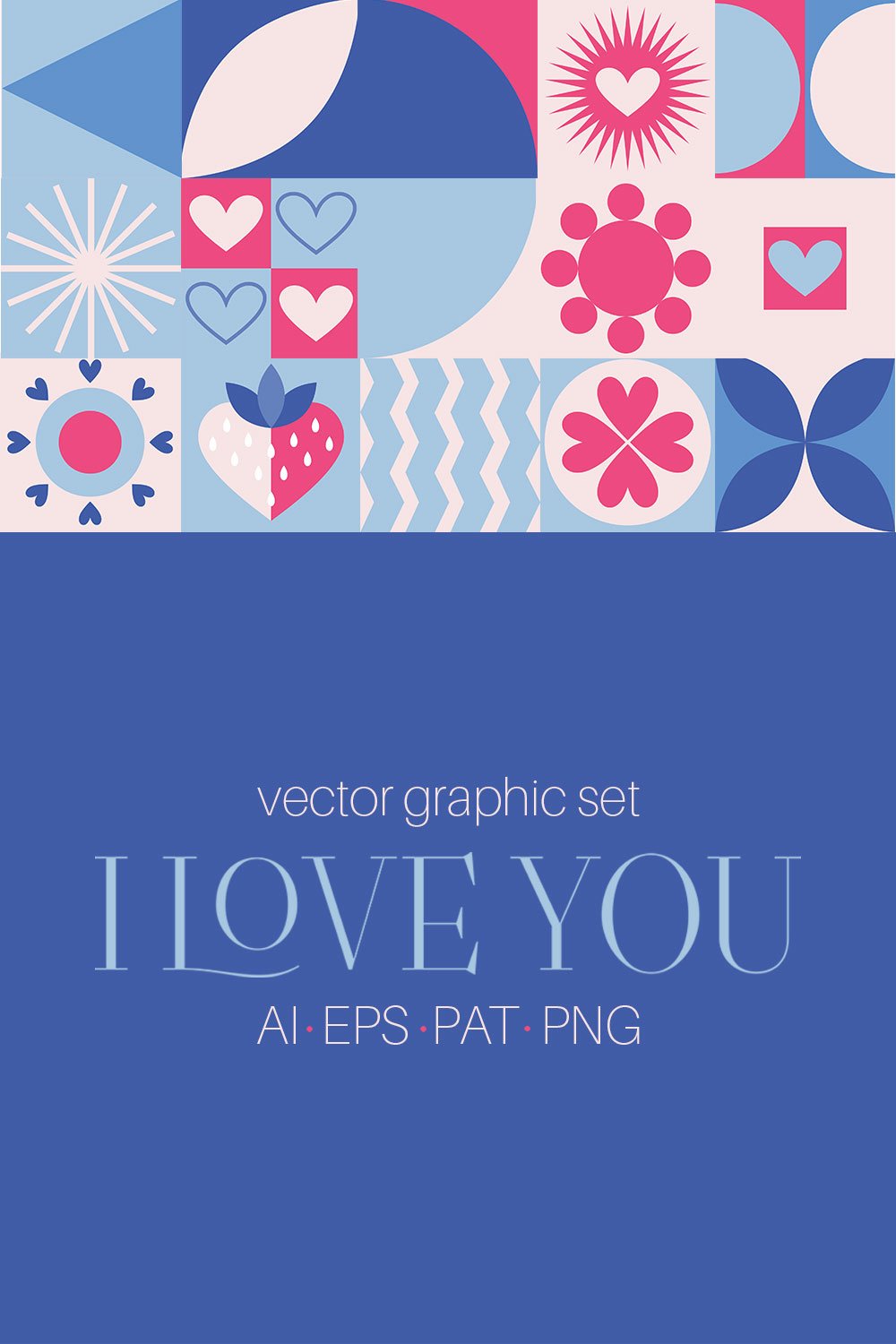 I love you - vector graphic set