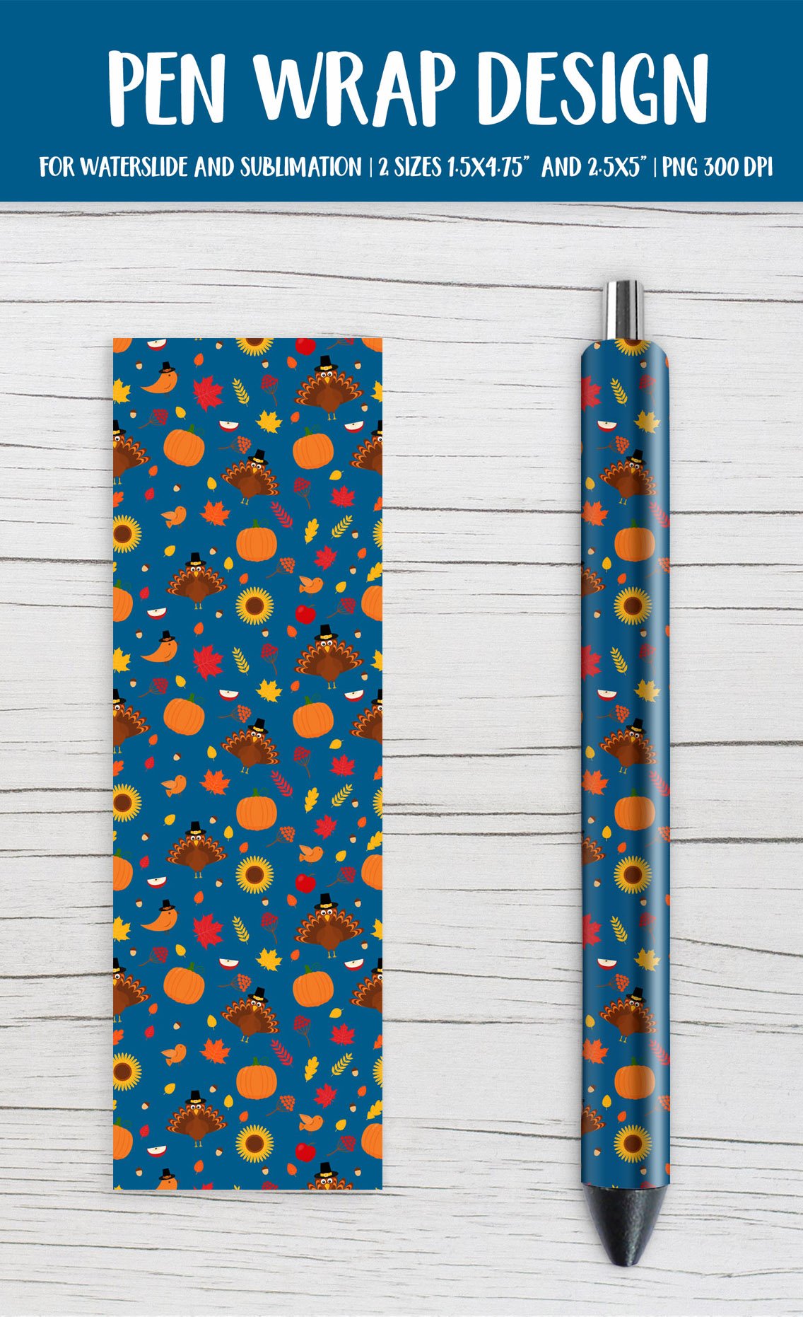 Cute Thanksgiving Pattern Pen Wrap Design (2842530)