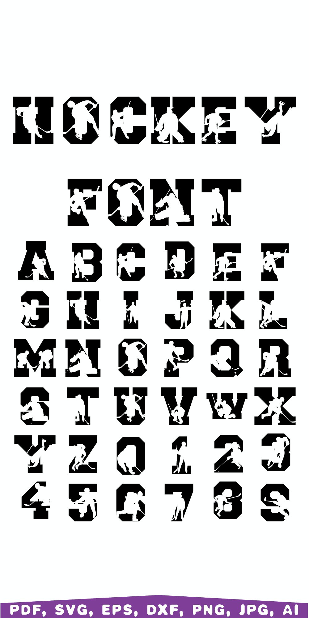 Hockey svg, ice hockey svg, hockey alphabet svg