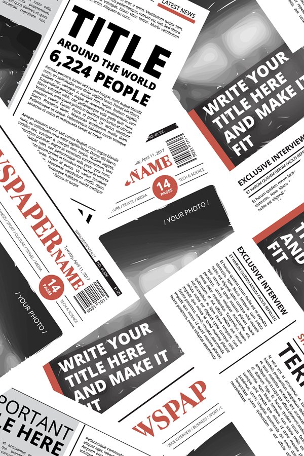 Vector seamless pattern of print newspaper texture. Numbers