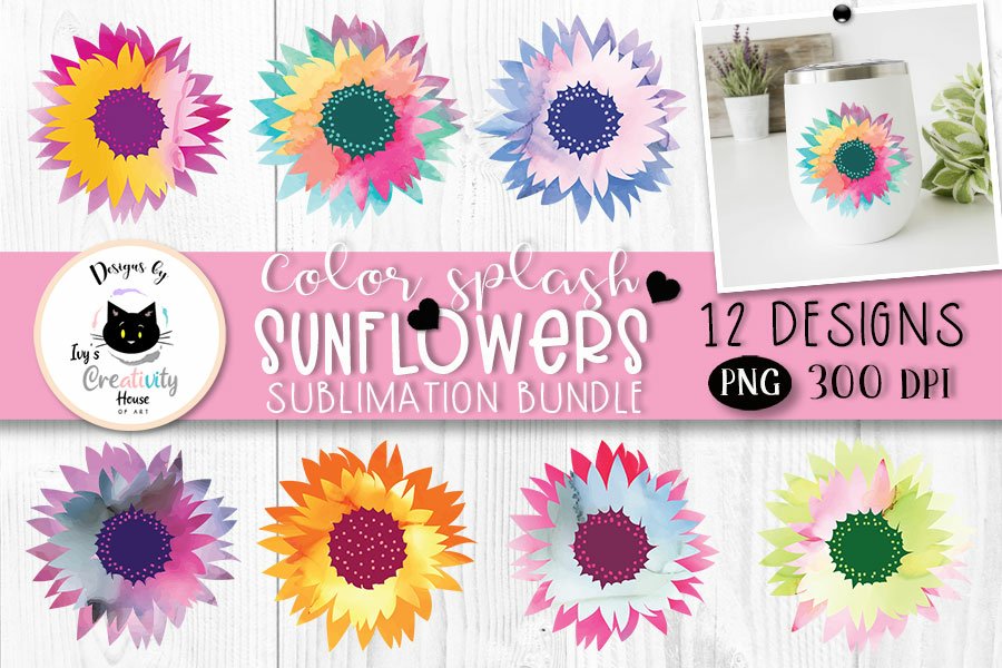 Colorful Sunflower Sublimation Bundle
