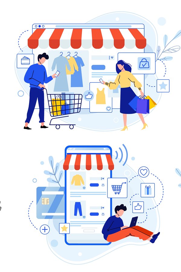 Online shopping. Internet market, mobile app shopping