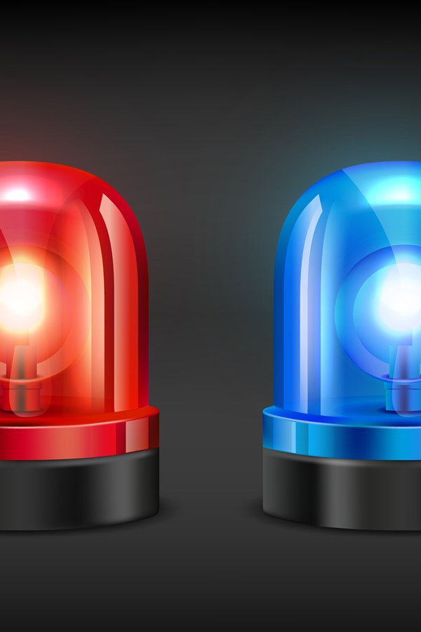 Police siren. Vector realistic pictures of fire or police si