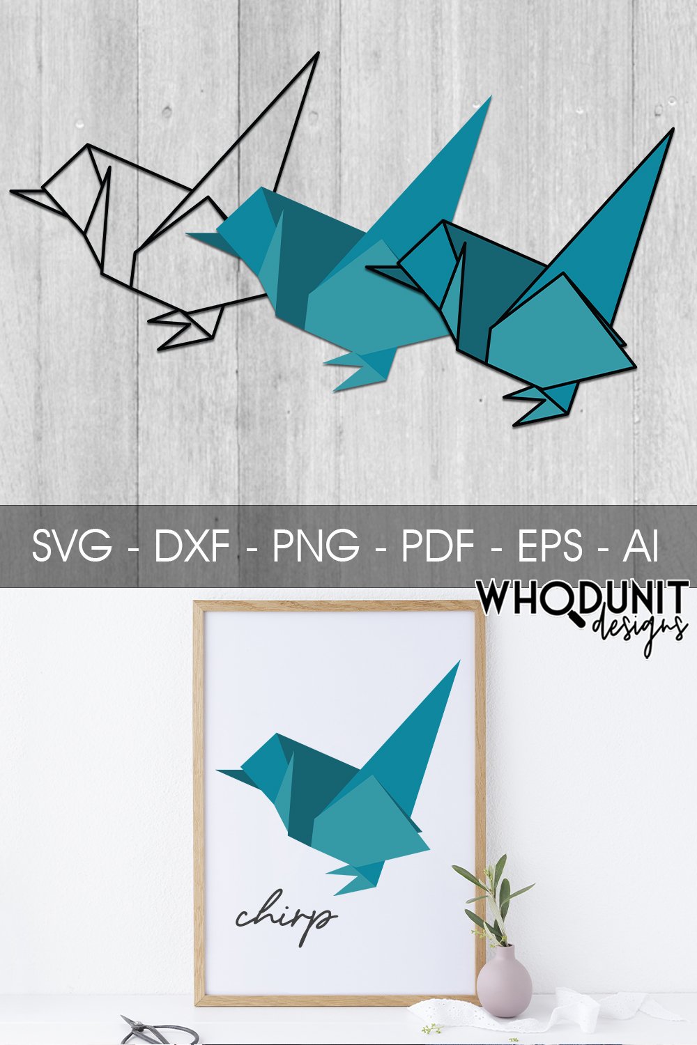 Origami SVG | Geometric Bird cut file