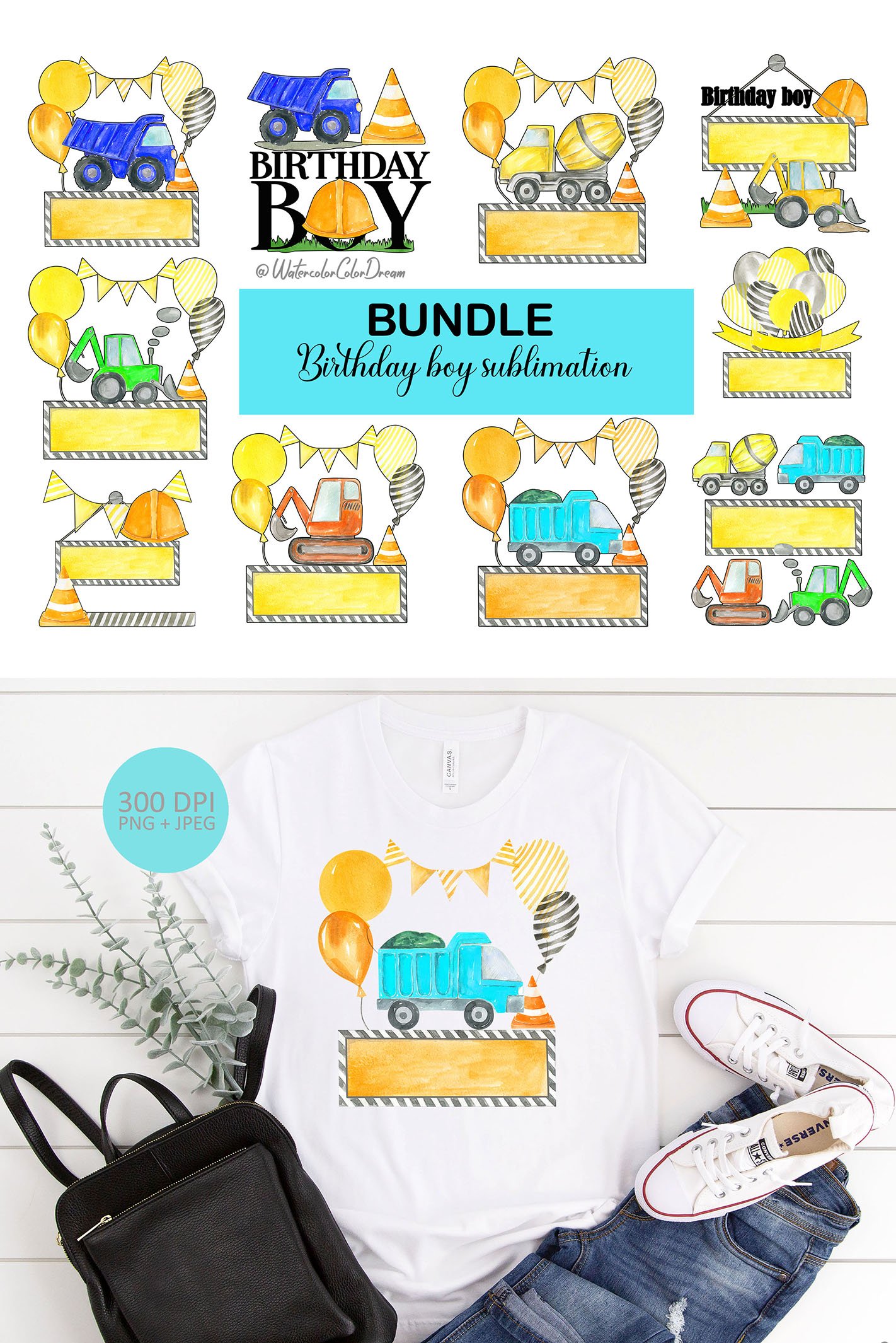 Bundle Construction dump truck Sublimation