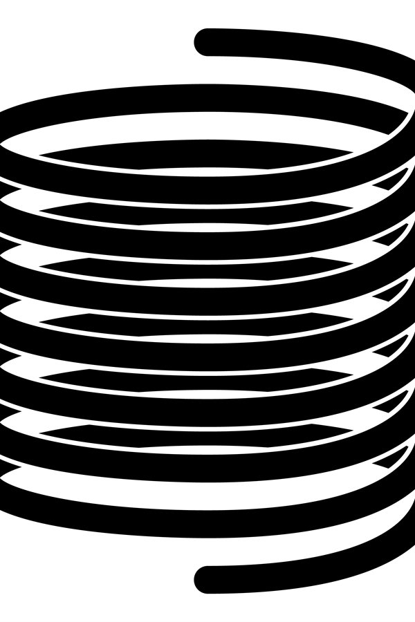 Spiral steel spring icon. Cylindrical cable roll