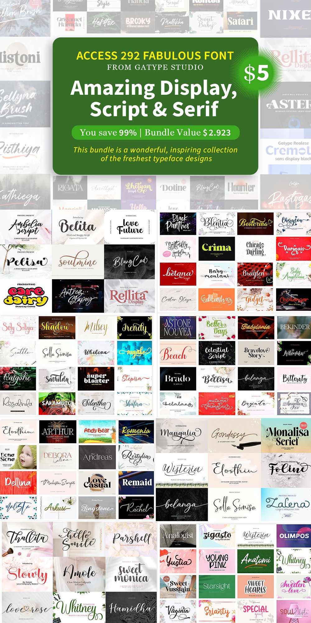 292 Fabulous Font Bundle (2897265)