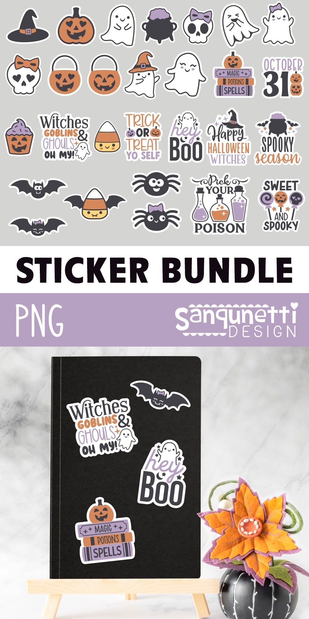 Cute Halloween sticker Bundle