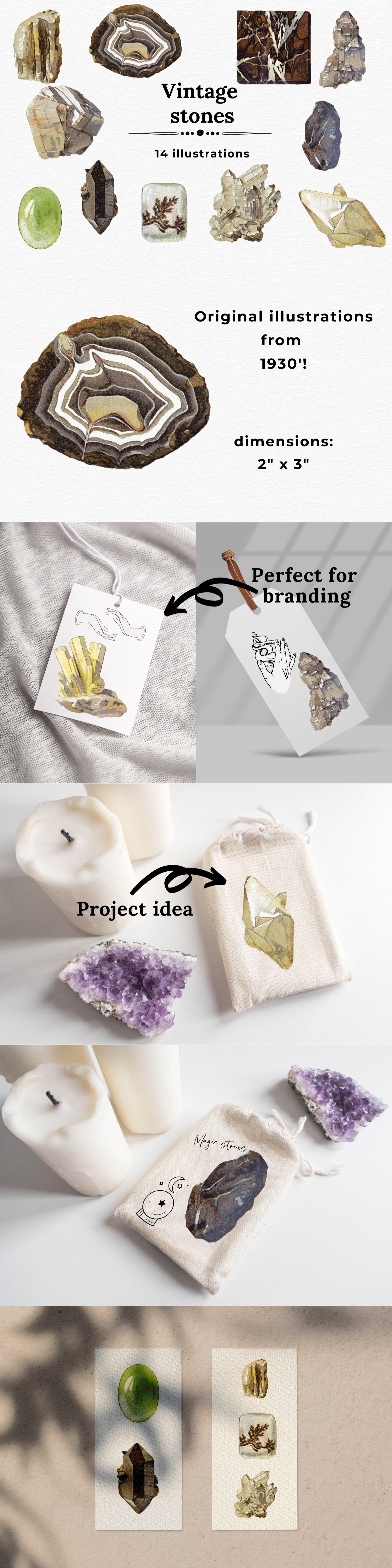 Vintage Stones Clipart, Crystals Clipart (2483730)