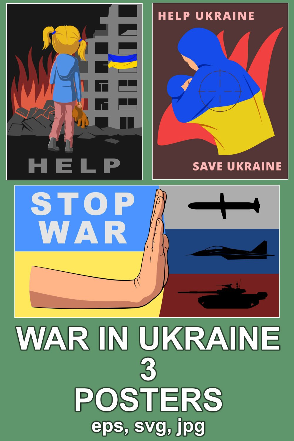 Save, Help Ukraine, Stop War Posters