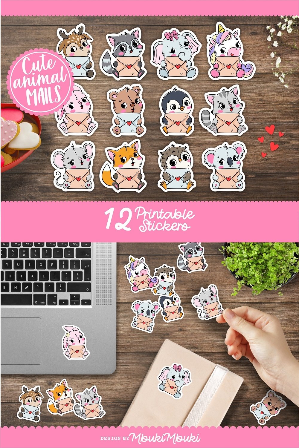 Cute Animal Mail Stickers | Valentine Stickers For Cricut