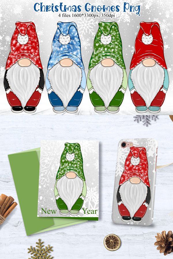 Merry Christmas Gnomes Sublimation Clipart