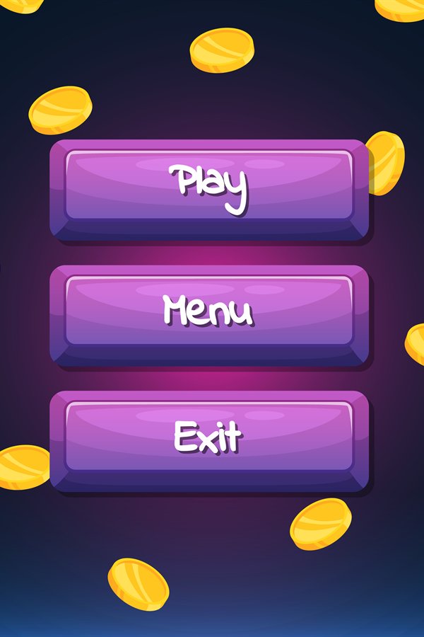 Vector cartoon style buttons with text for game (784268)