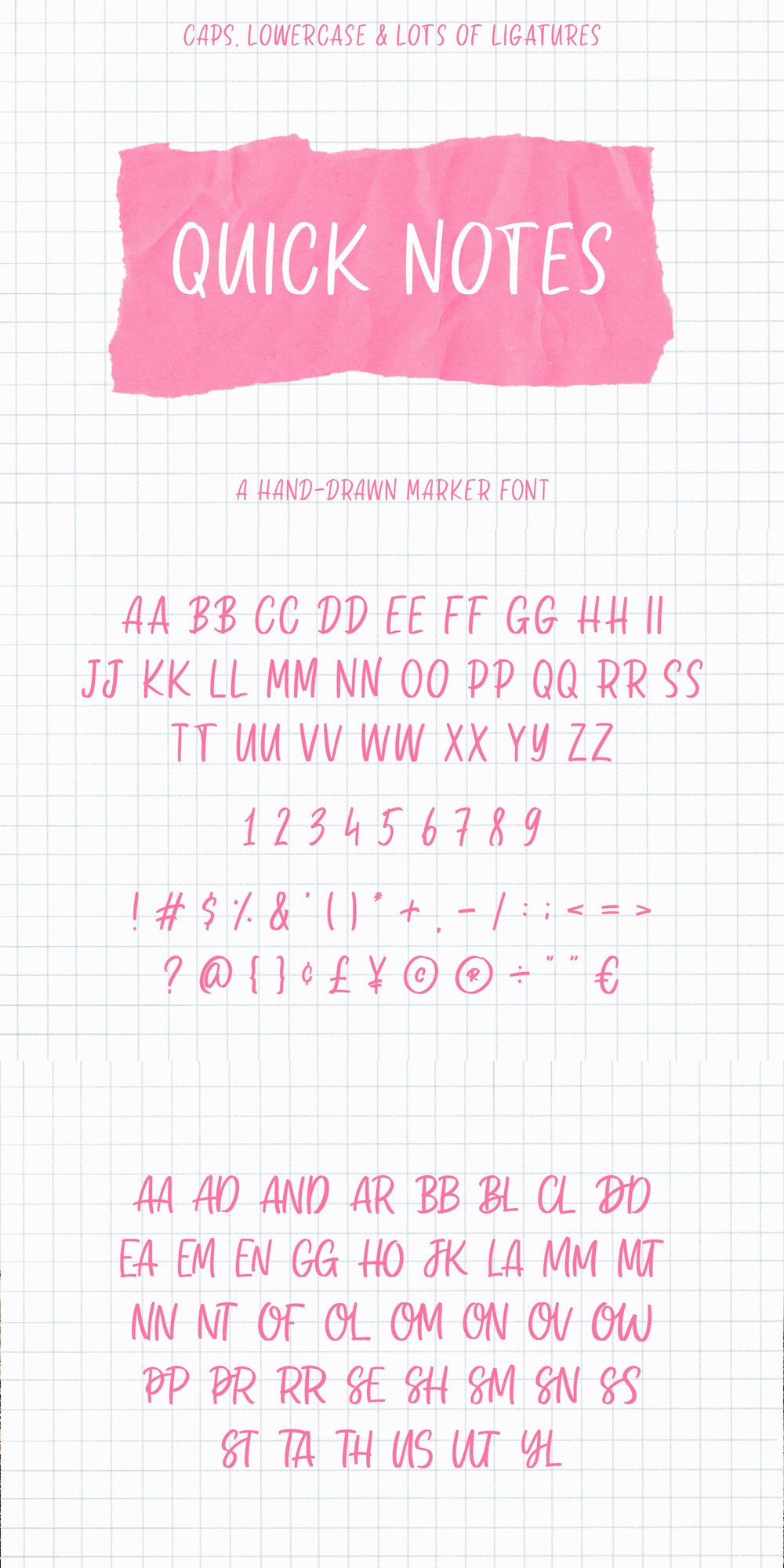Quick notes - a hand-drawn marker font.