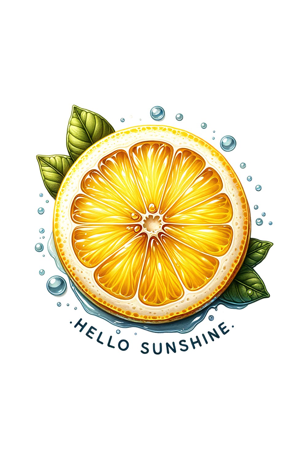 Hello Sunshine Lemon Slice Clipart Sublimation PNG (3777058)