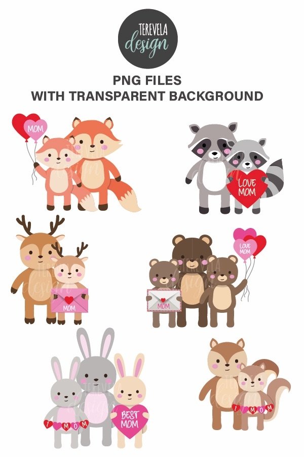 ANIMALS MOTHER'S DAY, MOTHER'S DAY, MOM AND SON, CUTE