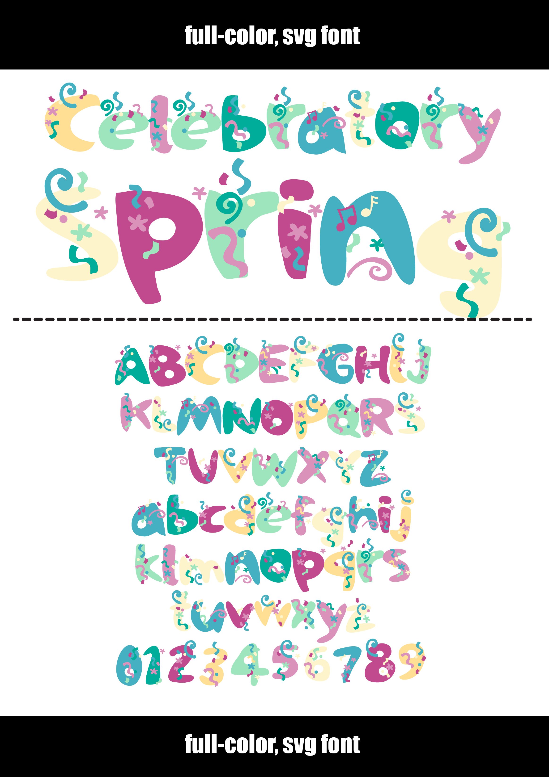 Green Full Color SVG Font Great for Spring or Easter